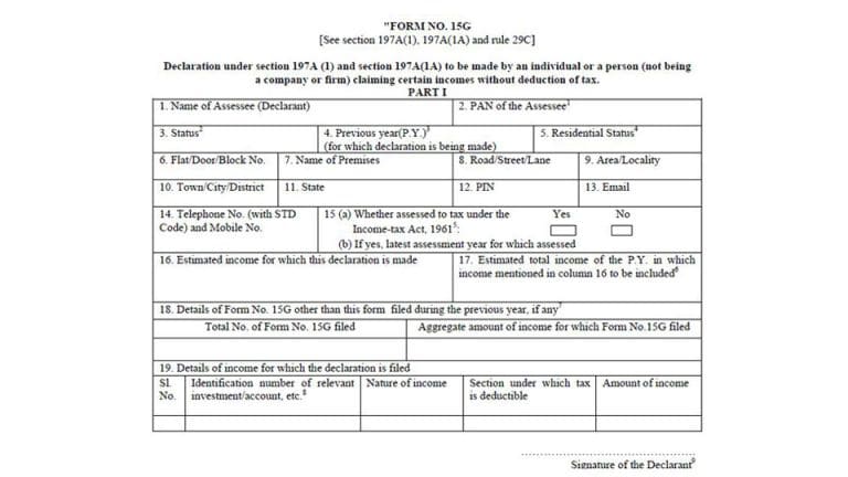 Pensioner-Form 15G or 15H - Star of Mysore