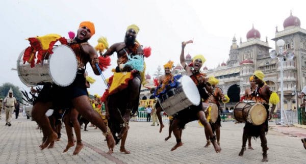 Janapada Jathrotsava: Caparisoned elephants, Koli Nruthya, Goravara ...