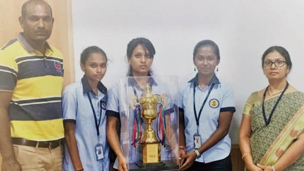 Winners of Rolling Trophy in Table Tennis Tourney - Star of Mysore