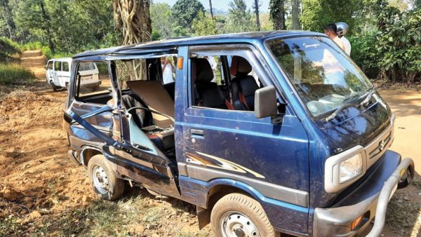 Wild elephant attacks van; occupants injured - Star of Mysore