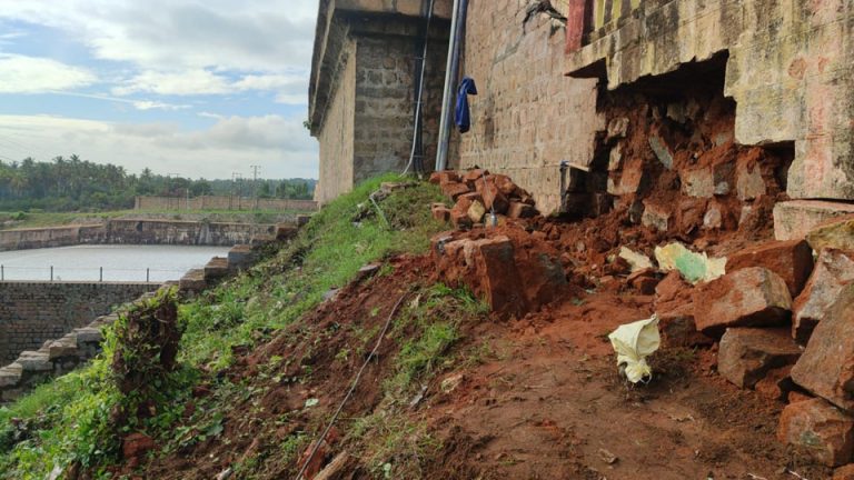 Collapsed portion of side wall at KRS Dam restored - Star of Mysore