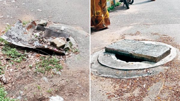 Damaged open manholes posing danger on Mysore University campus - Star ...