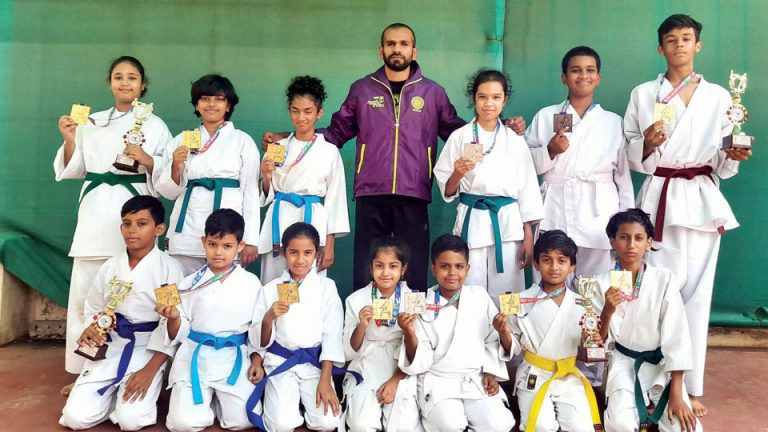 Medal-winners in State-level Karate - Star of Mysore