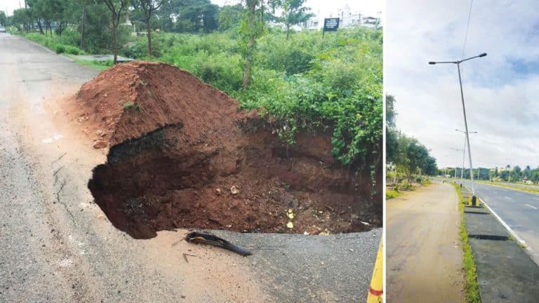 Danger lurks on ORR Service Road near Bogadi Signal - Star of Mysore