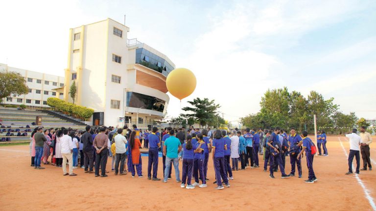 Helium Balloon launched at Excel Public School - Star of Mysore