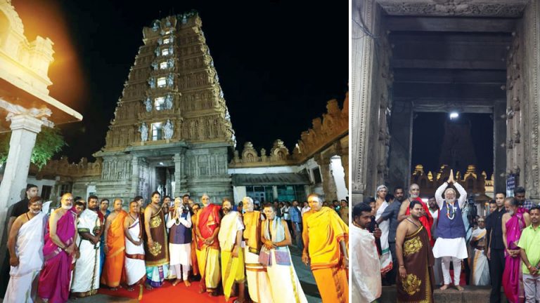Modi prays at Srikanteshwara Swamy Temple, poses with priests - Star of ...