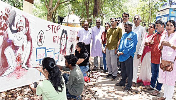 Artists protest against atrocities on women through paintings - Star of ...