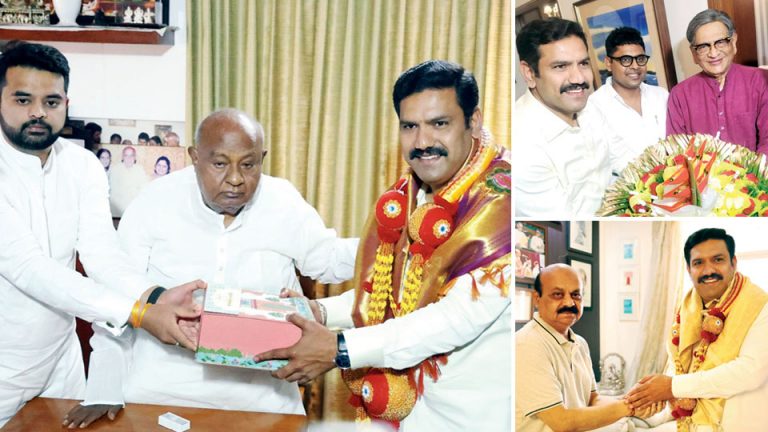 Ahead of taking charge as State BJP Chief on Nov. 15... B.Y. Vijayendra ...