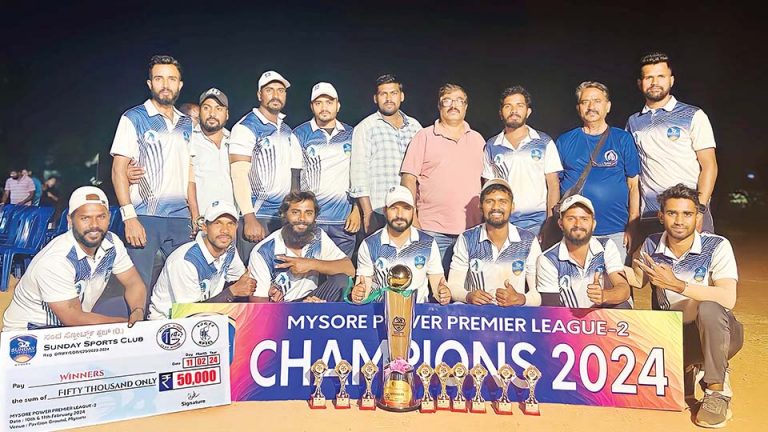 Winners of Mysore Power Premier League Cricket Tournament - Star of Mysore