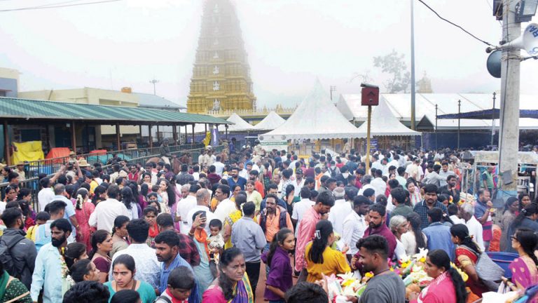 First Ashada Friday Rush atop Hill - Star of Mysore