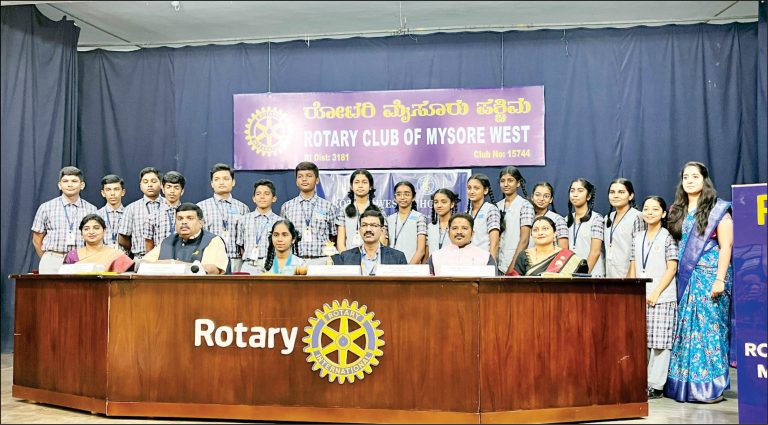 Interact Club installation at Rotary West School - Star of Mysore