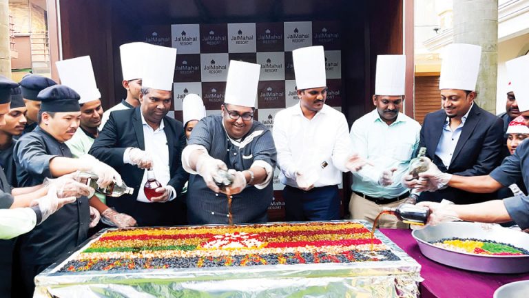 Cake Mixing Ceremony held at Jalmahal Resort and Spa - Star of Mysore