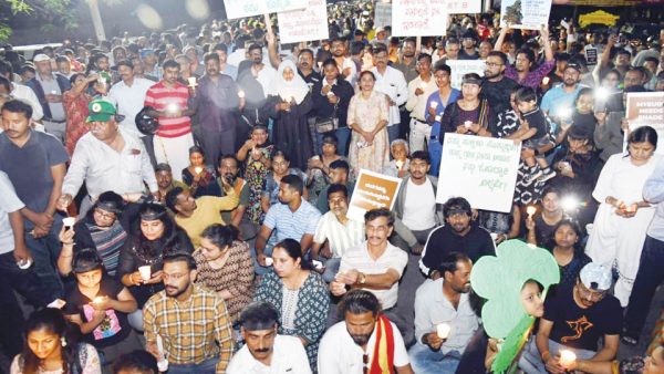 Massive tree protest: Children, elders and thousands light candles to ...