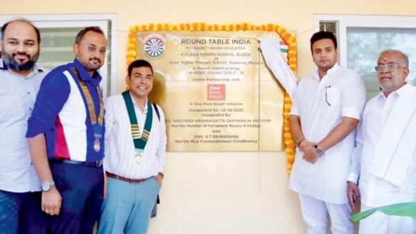 MP inaugurates new classrooms built by Round Table India - Star of Mysore