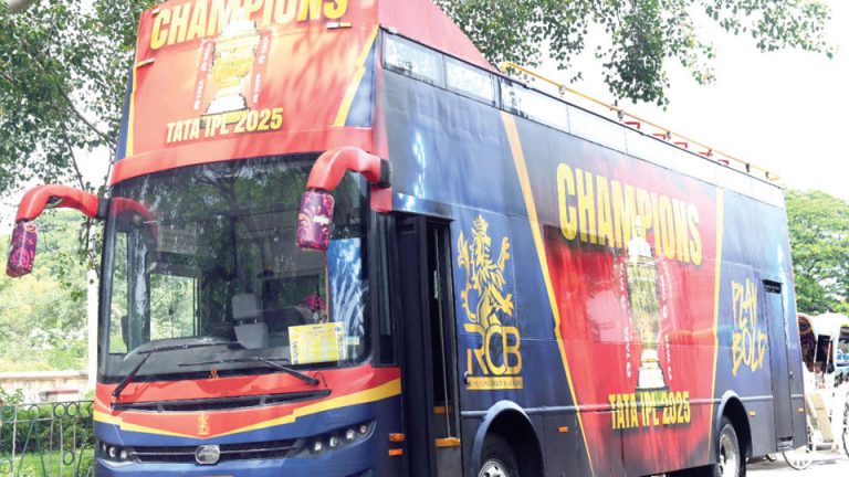 RCB's grand trophy still touring Mysuru on KSTDC Ambaari bus ! - Star ...