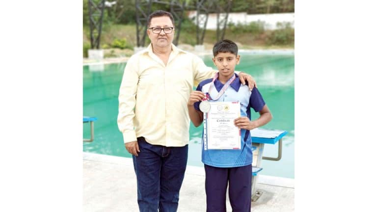 Silver medal in swimming - Star of Mysore