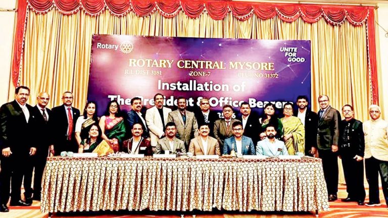Rotary Central team installed - Star of Mysore